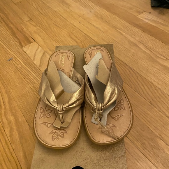 Born | Shoes | New In Box Born Brand Gold Slip On Sandals Size 7 | Poshmark